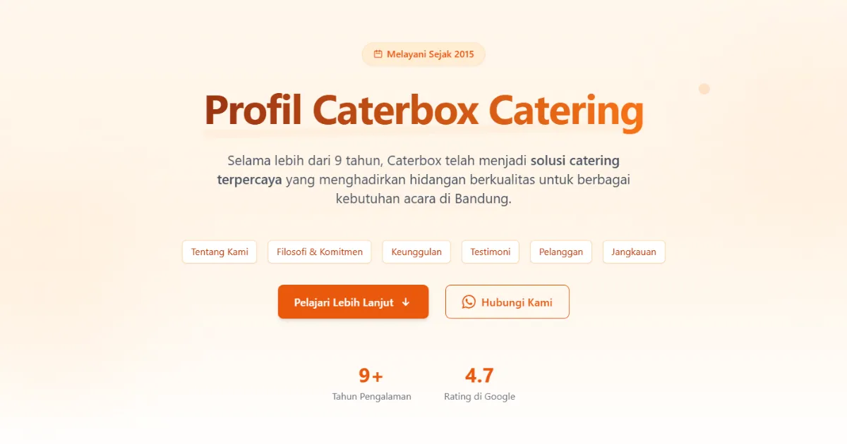 Profil CaterBox Bandung | Catering Bandung
